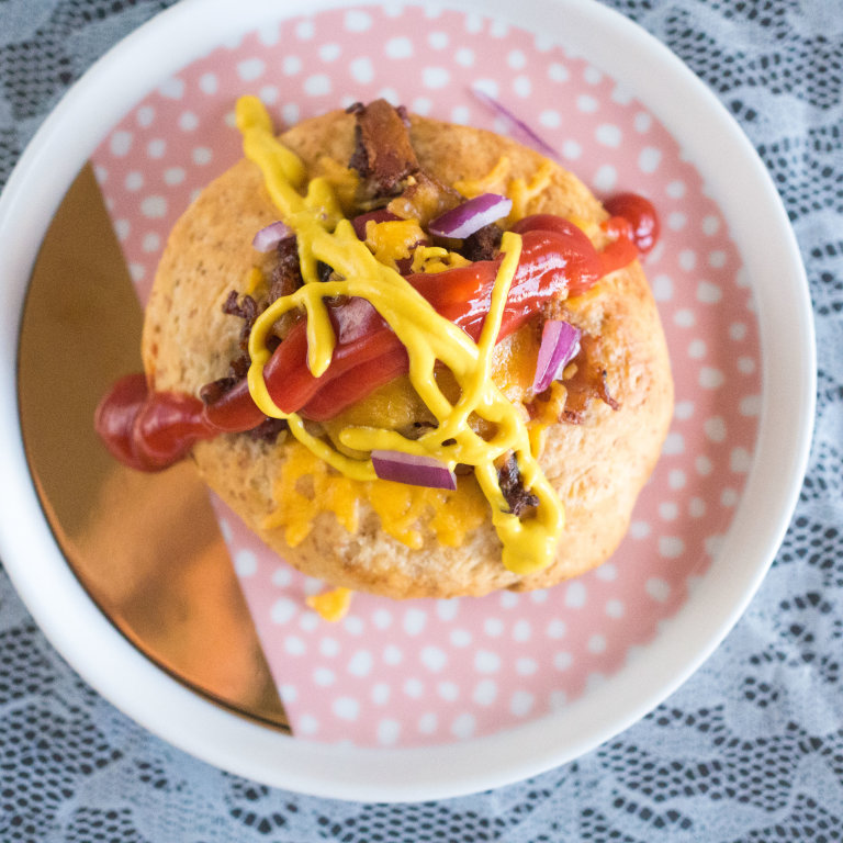 Mini Bacon Cheeseburger Pizza - April Golightly