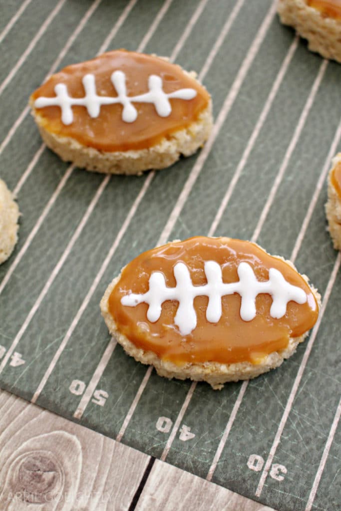 Salted Caramel Football Rice Krispies - April Golightly
