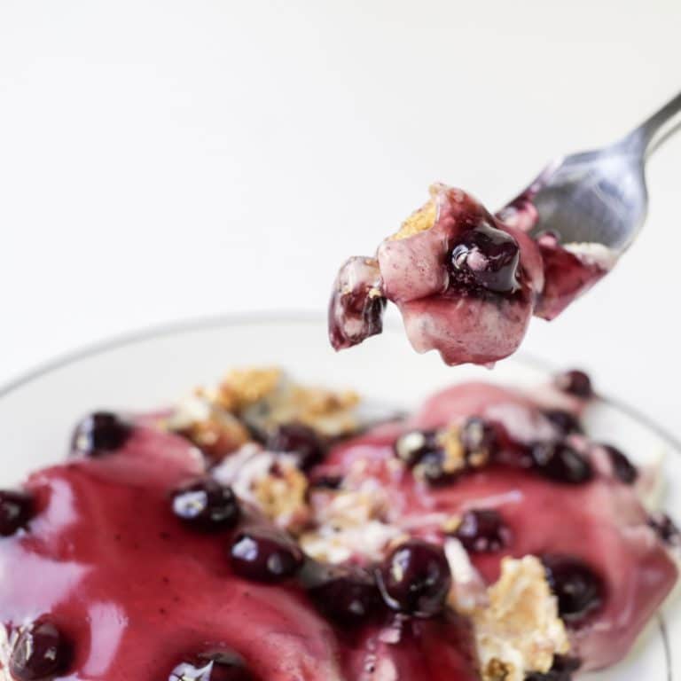 No Bake Blueberry Cheesecake Recipe - April Golightly