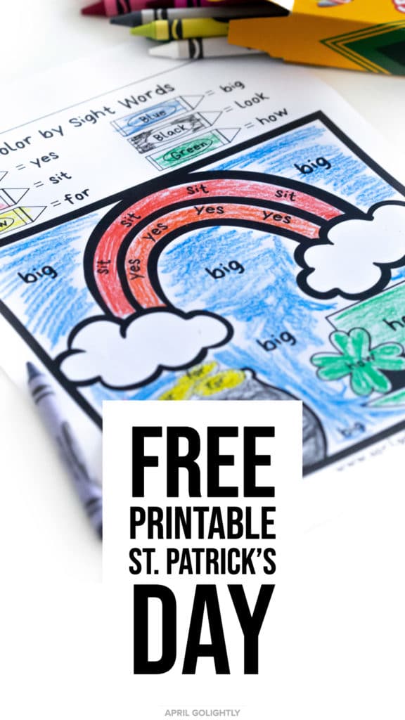 Free St. Patrick's Day Sight Words Printable - April Golightly