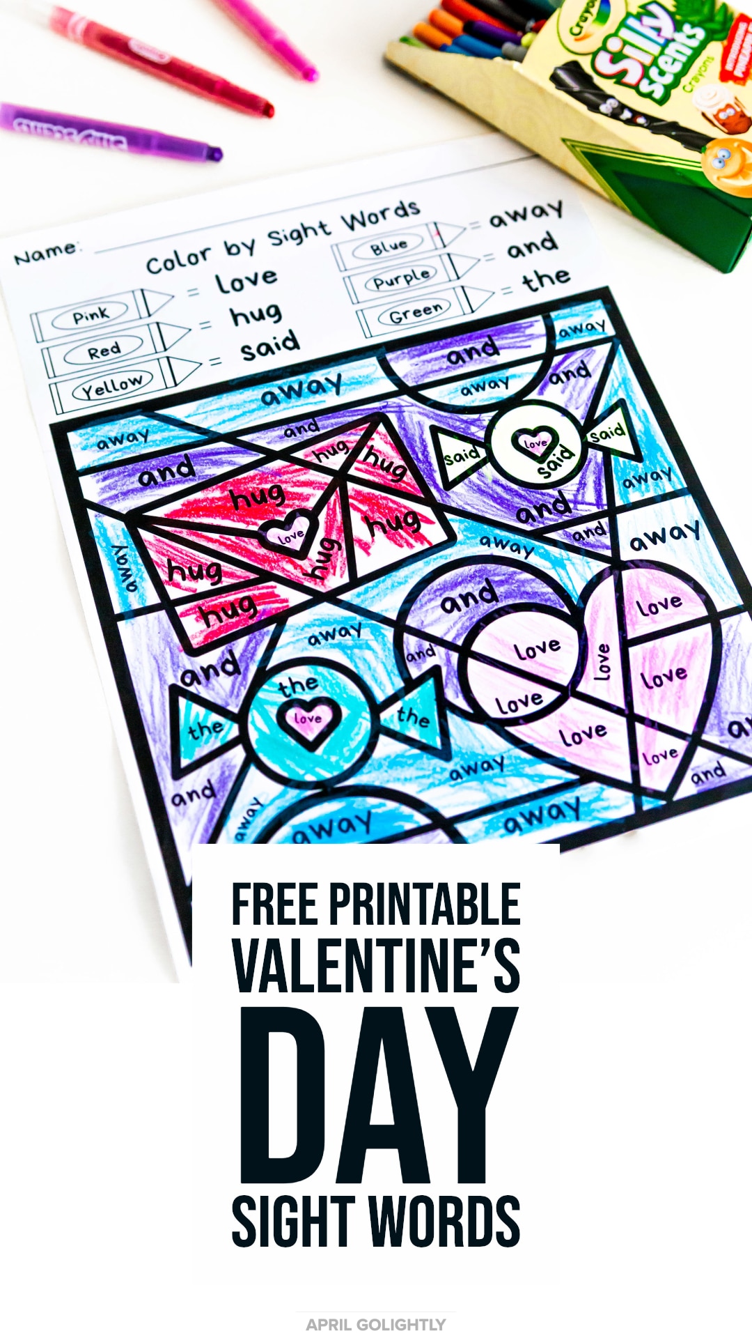 Valentine's Day Coloring Pages - FREE Printable - April Golightly