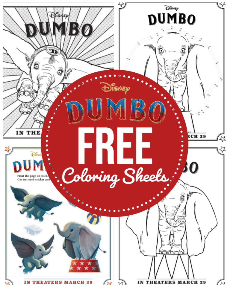 Dumbo Coloring Pages - FREE Printables - April Golightly