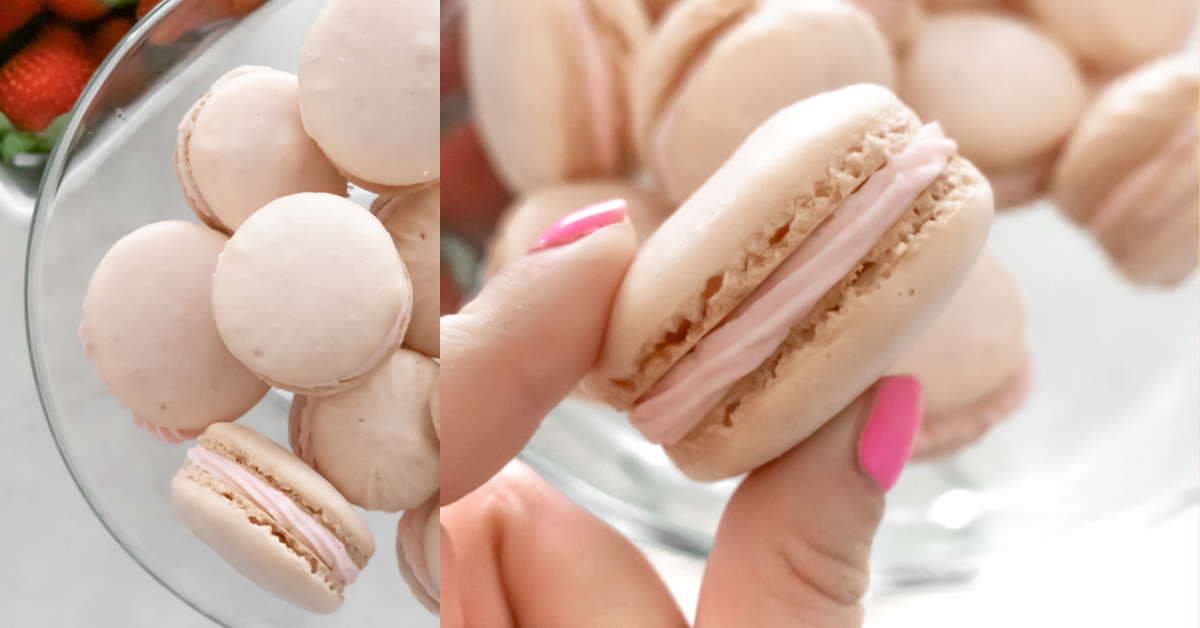 Fresh Strawberry Macarons Recipe + Strawberry Macaron Filing