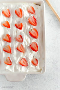 Lemon Strawberry Poke Cake - April Golightly