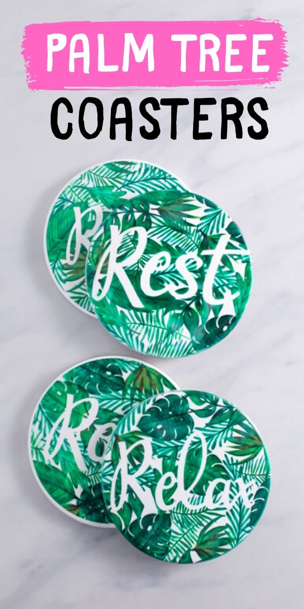 DIY Palm Tree Coasters - Cricut Infusible Ink